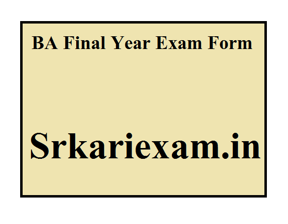 BA Final Year Exam Form