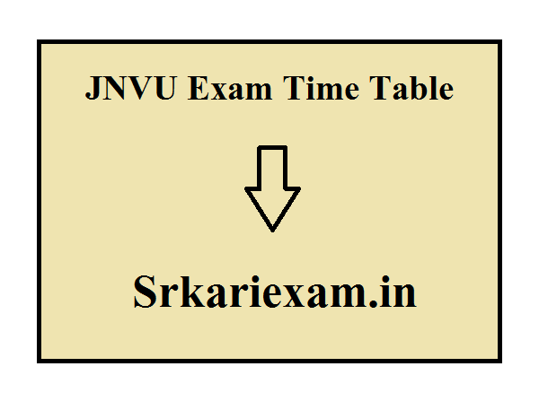 JNVU Exam Time Table