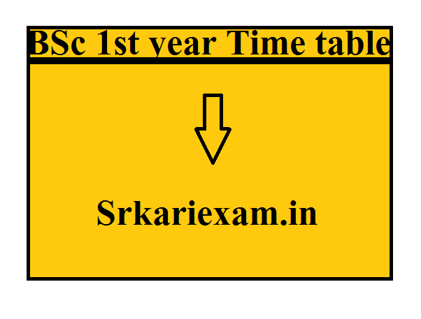 BSc 1st Year Time Table bsc-1st-year-time-table