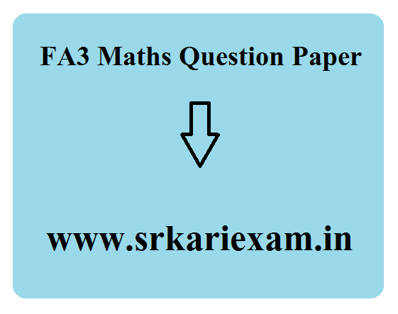 FA3 Maths Question Paper