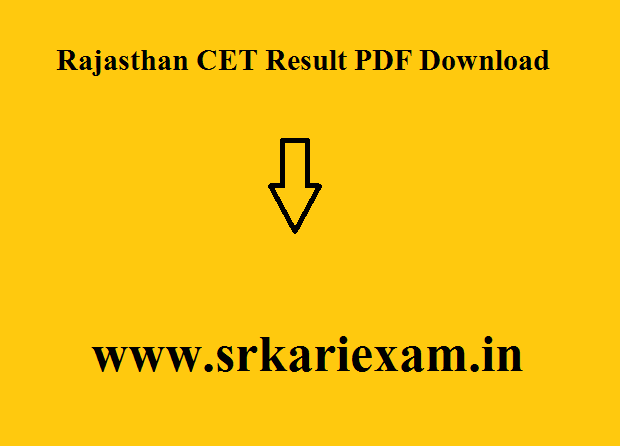 Rajasthan CET Result 2023 PDF Download